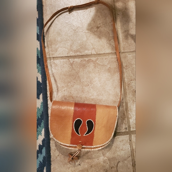 Handmade | Bags | 9x6 Handmade Tan Shoulderbag Crossbody Hand Stitching ...